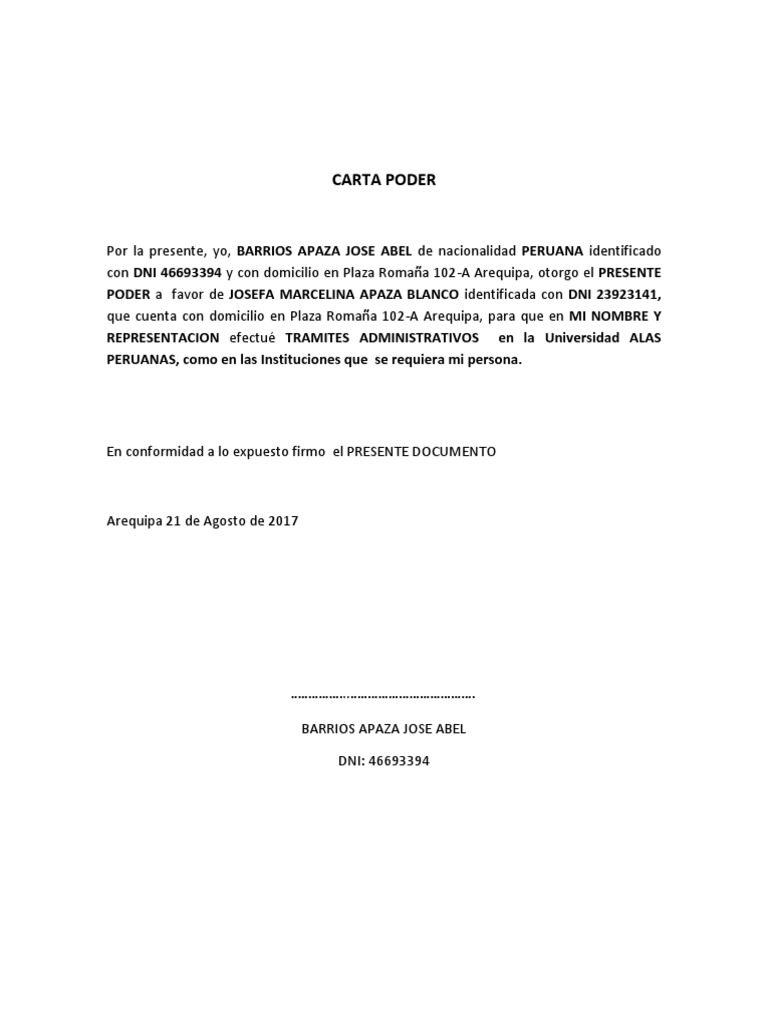 Carta Poder | PDF