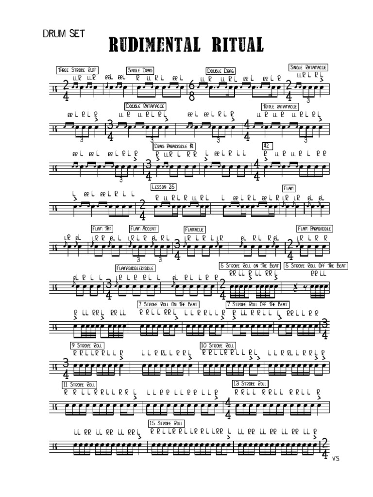 Rudimental Ritual: Drum Set | PDF | Rhythm And Meter | Drumming