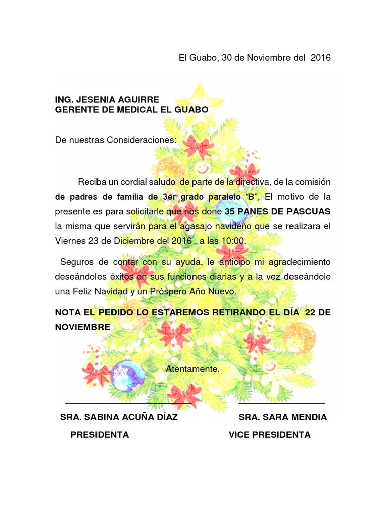Oficio Pedido Princesita de Navidad | PDF | Navidad