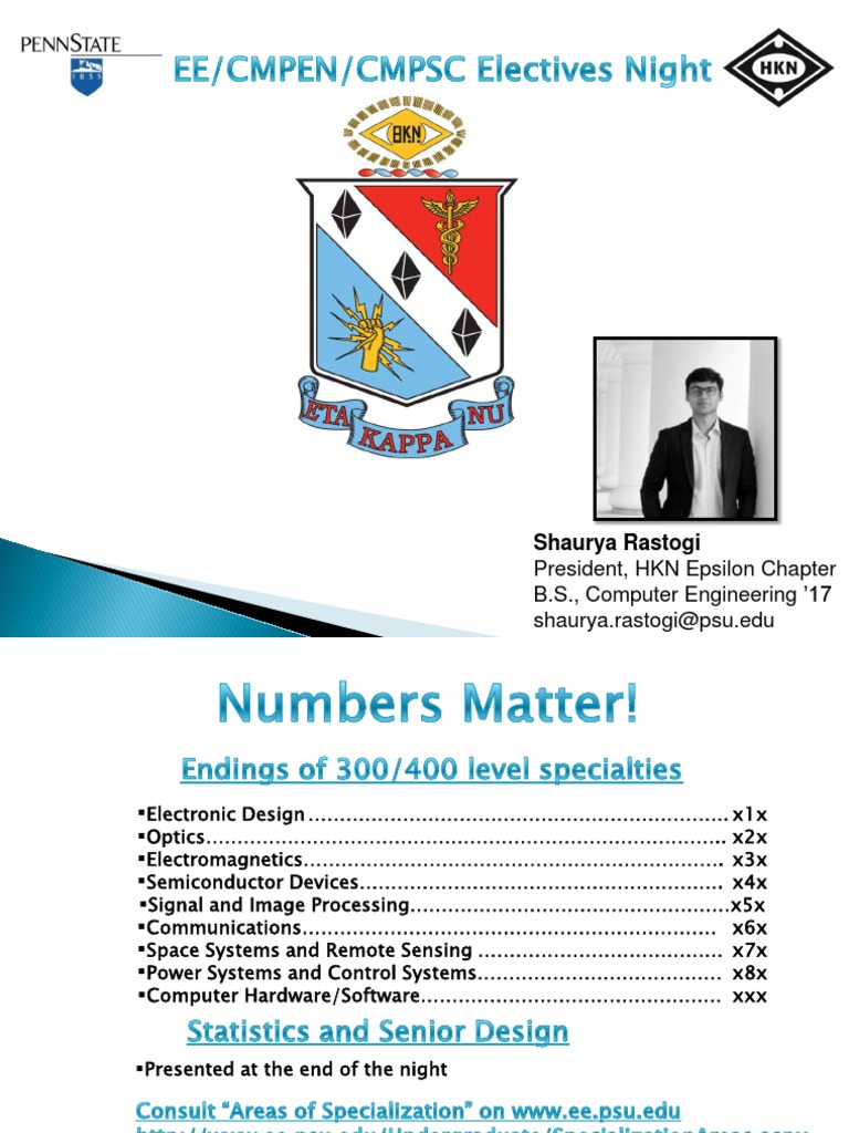 HKN Electives Night 2016 | PDF | Electrical Engineering | Optics