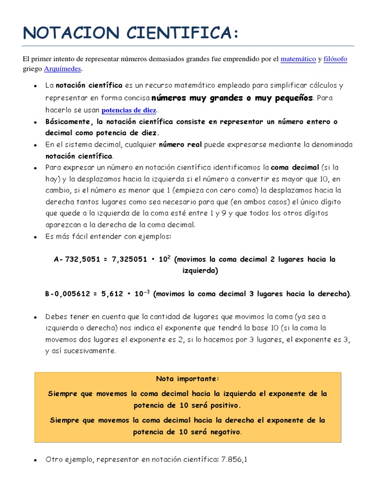 NOTACION CIENTIFICA