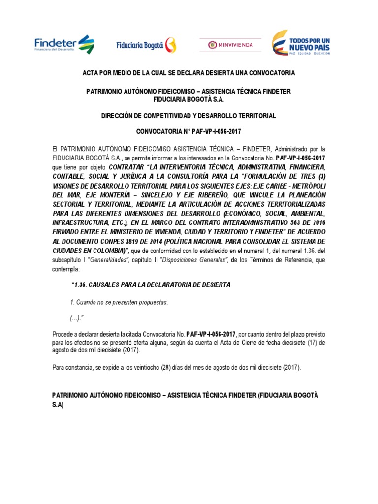 Acta Declaratoria Desierta | PDF