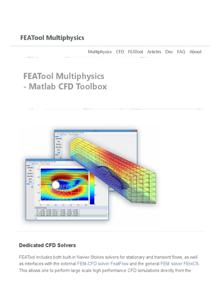 FEATool Multiphysics - CFD & FEA Toolbox For MATLAB | PDF | Computational Fluid Dynamics | Fluid ...