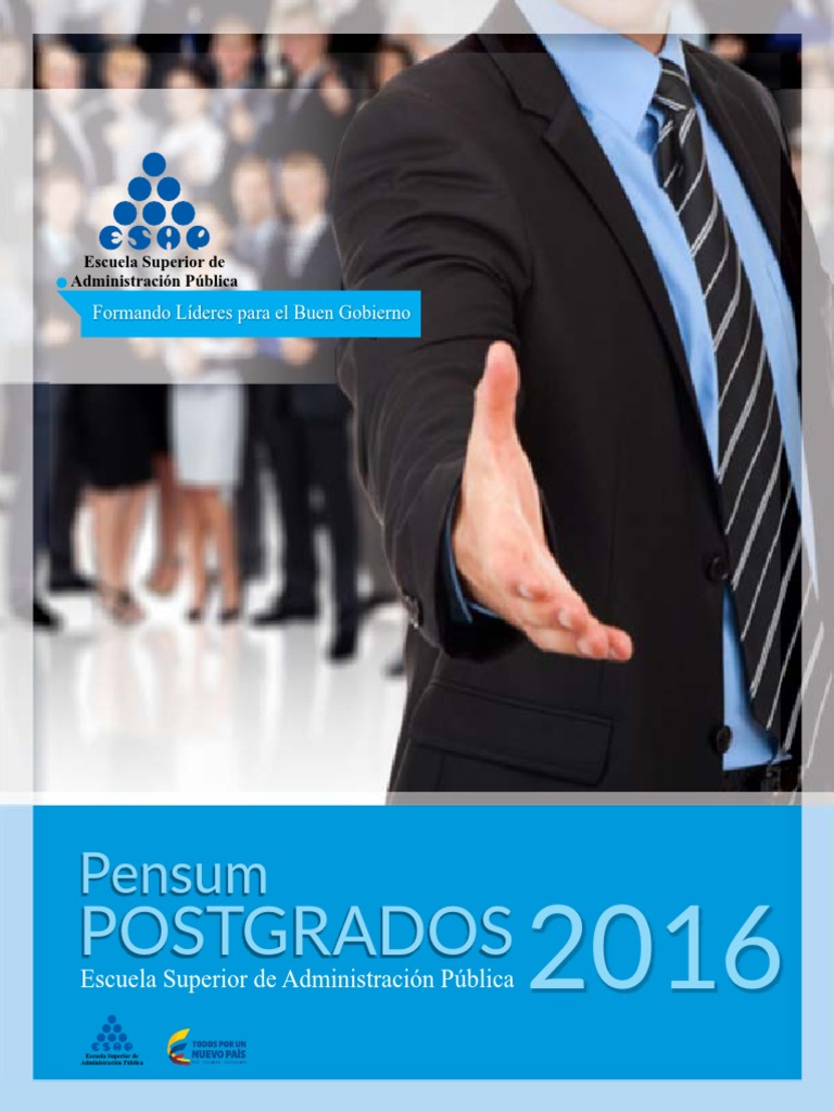 Pensum Postgrado Esap 2016 | PDF | Educación más alta | Administración ...
