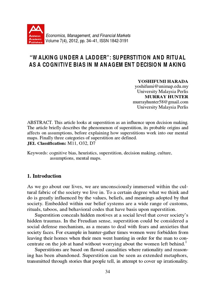 Walking Under A Ladder | Download Free PDF | Superstitions | Heuristic