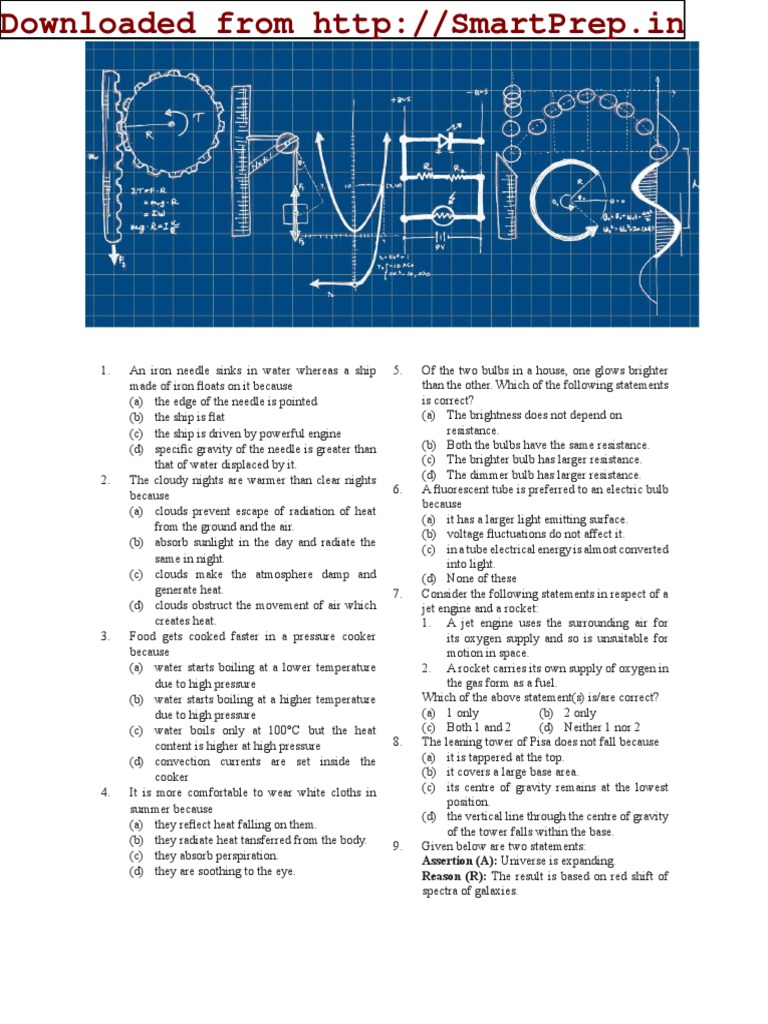 Physics Questions and Answers Guide | PDF | Light | Optics
