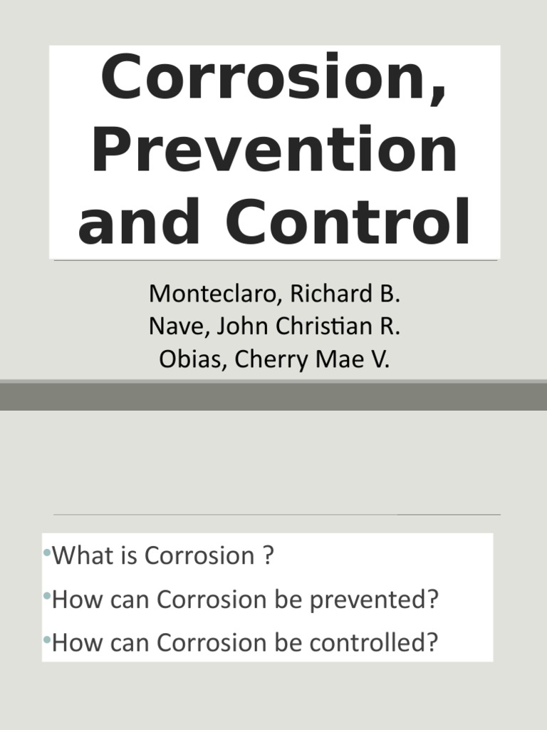 Corrosion, Prevention and Control | PDF | Corrosion | Rust