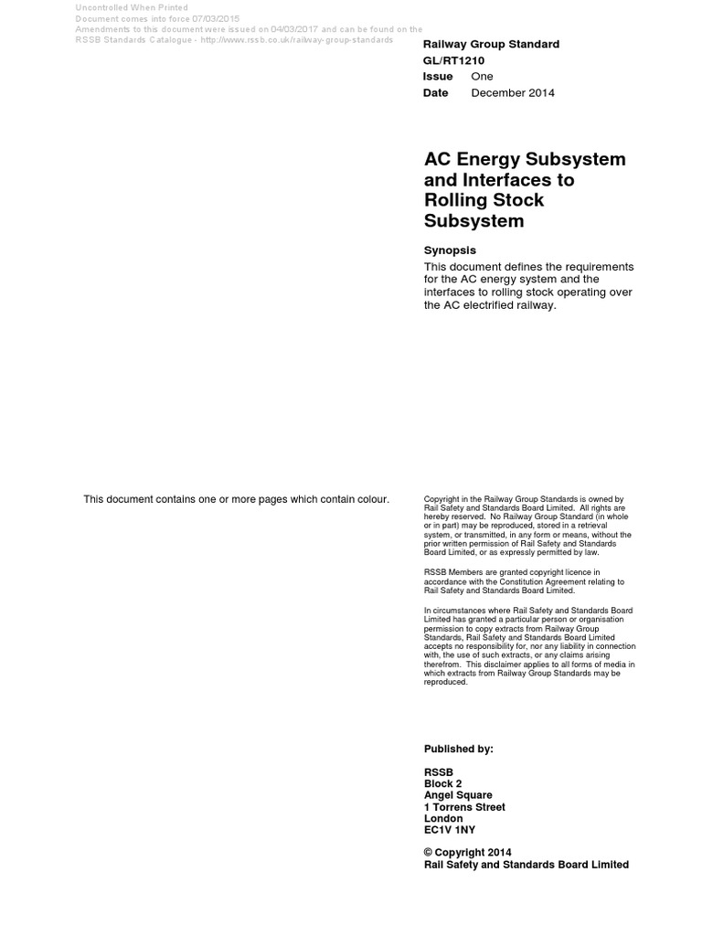 AC Energy Subsystem and Interfaces To Rolling Stock Subsystem | PDF | Rail Transport | Insulator ...