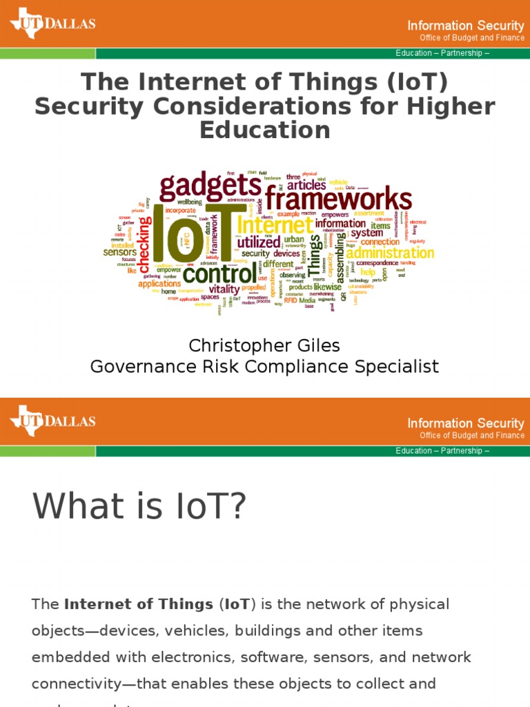 Iot By Ut Dallas 022416 Pdf Internet Of Things Vulnerability