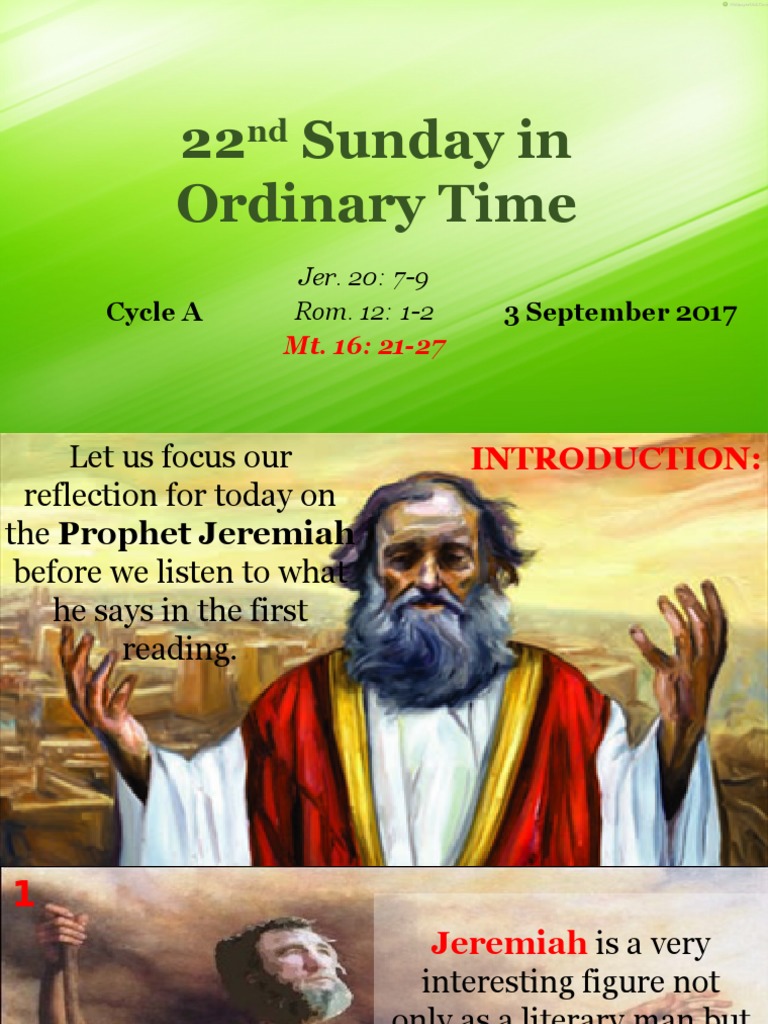 Bishops Homily - 22nd Sunday in Ordinary Time | PDF | Jeremiah | Bible