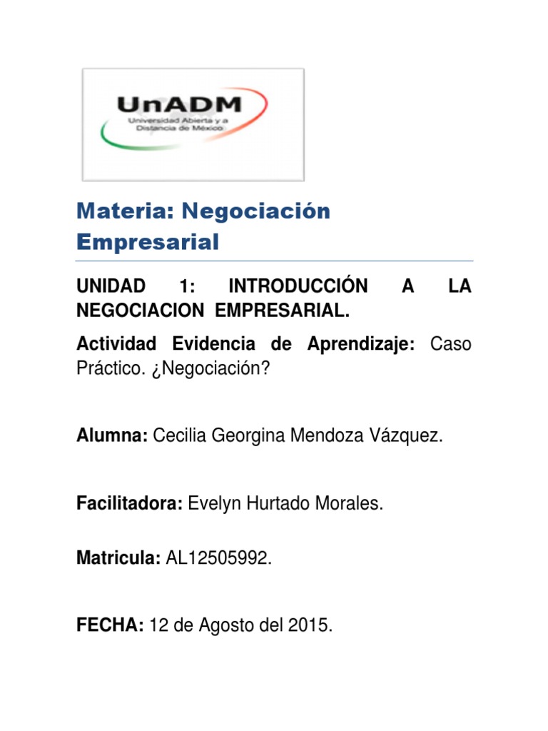 Gnem U1 Ea Mave | Descargar gratis PDF | Negociación | Sonora