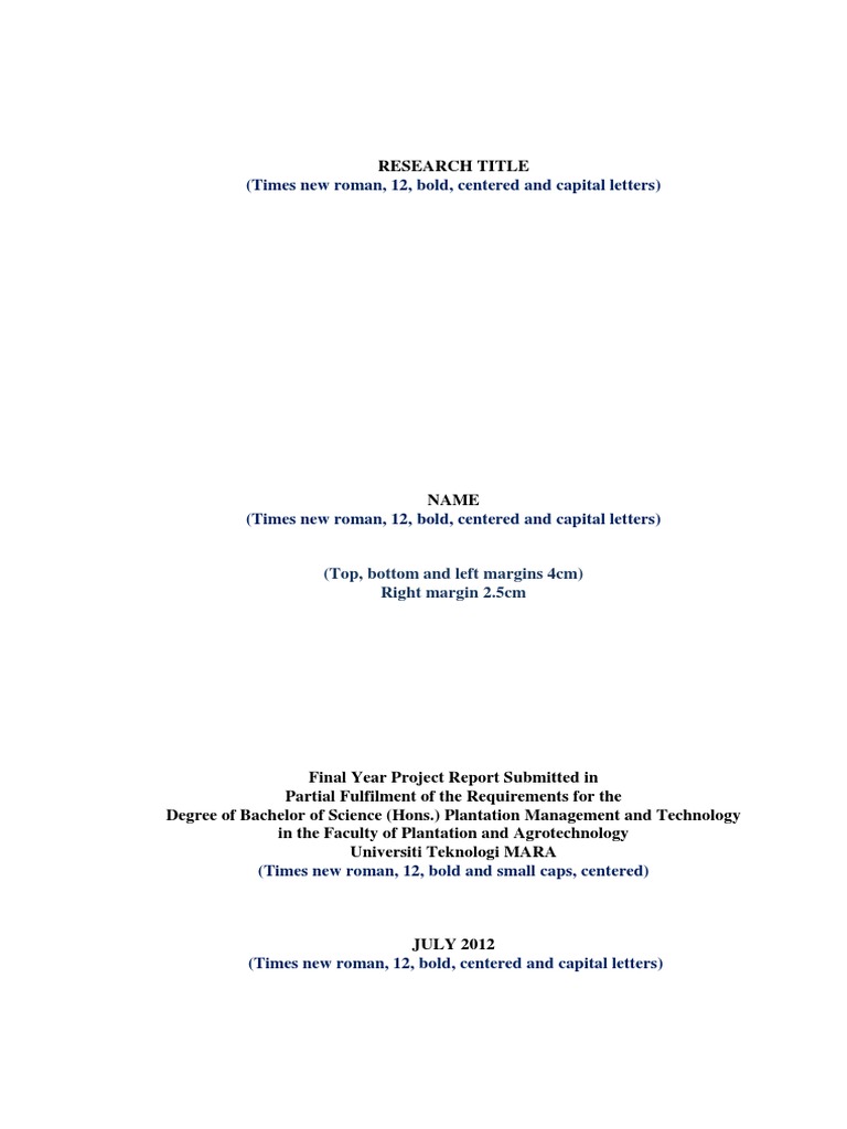 (Times New Roman, 12, Bold, Centered and Capital Letters) : (Top ...