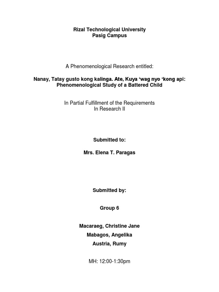 RESEARCH2 CompleteChapters | PDF | Child Neglect | Child Abuse