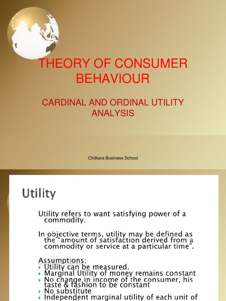 Cardinal and Ordinal Analysis | PDF | Utility | Economic Surplus