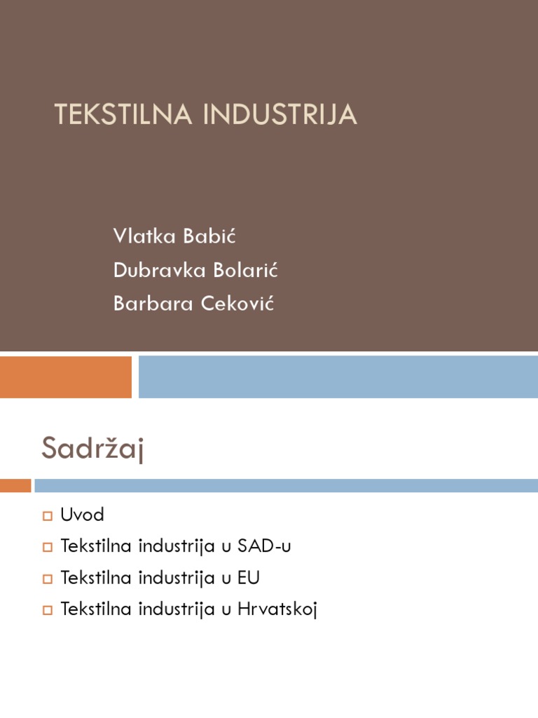 16.12.2011. Tekstilna Industrija | PDF
