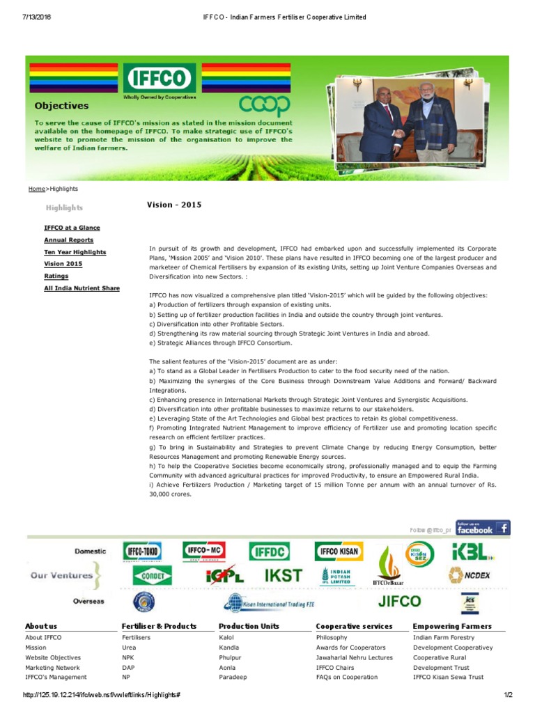 IFFCO - Indian Farmers Fertiliser Cooperative Limited | PDF | Fertilizer | Fertiliser