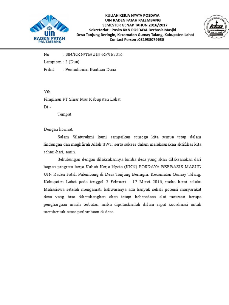 Proposal Bantuan Dana | PDF