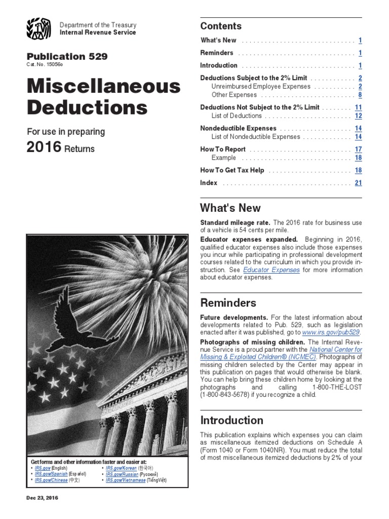 Publication 529 | PDF | Expense | Tax Deduction