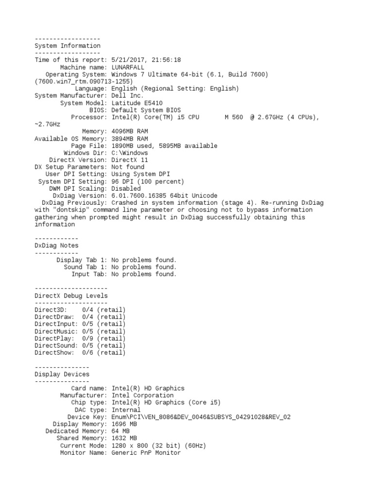 DX Diag | PDF | Device Driver | Codec