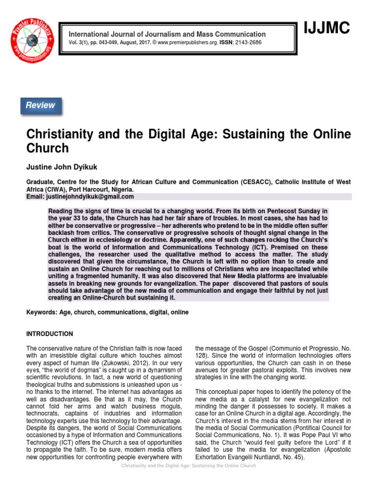 Christianity and The Digital Age: Sustaining The Online Church | PDF ...