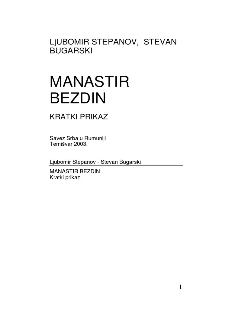 Manastir Bezdin PDF | PDF