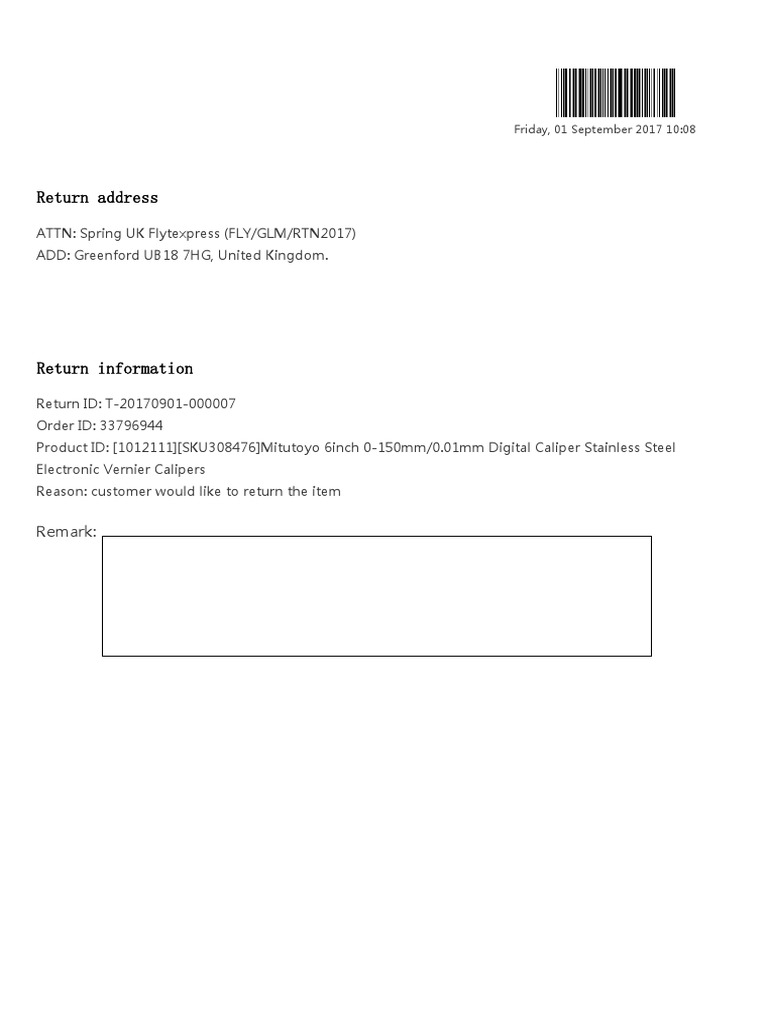 Return Information | PDF