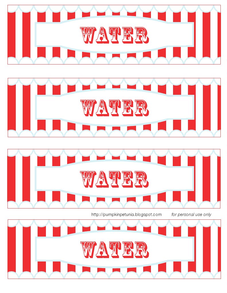 Circus Water Labels | PDF
