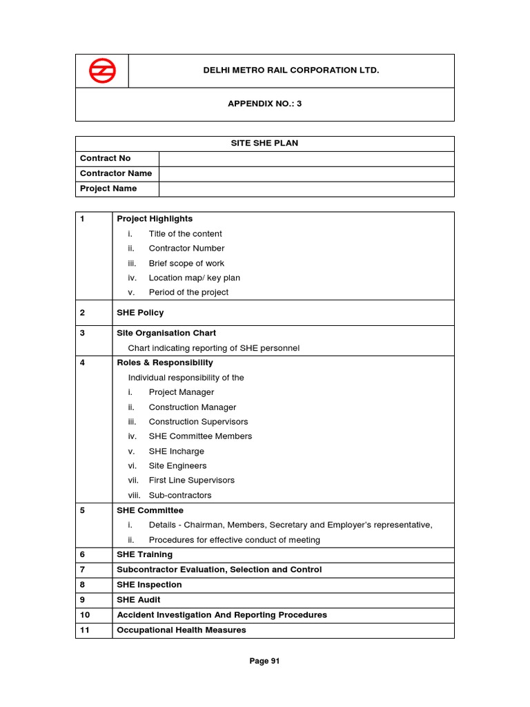 Appendix 3 Site SHE Plan | PDF