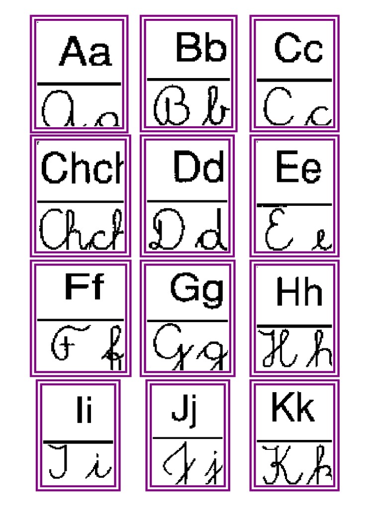 Abecedario Imprenta y Cursiva | PDF | Caligrafía | Escritura