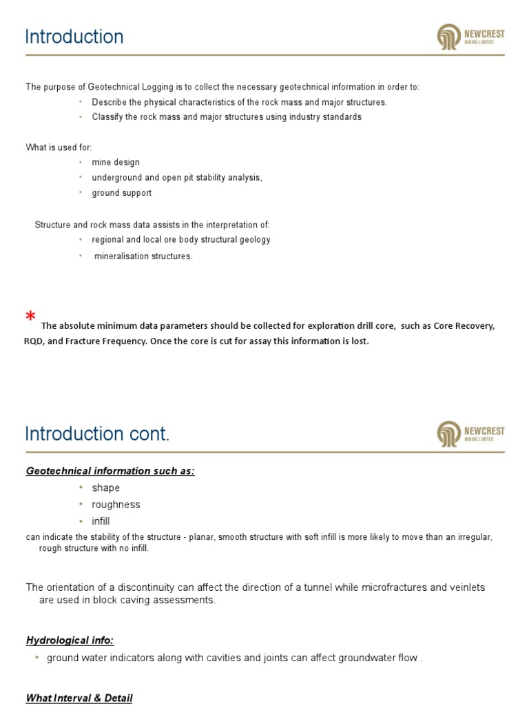 Geotechnical Logging - Quick Reference | PDF | Compass | Geology