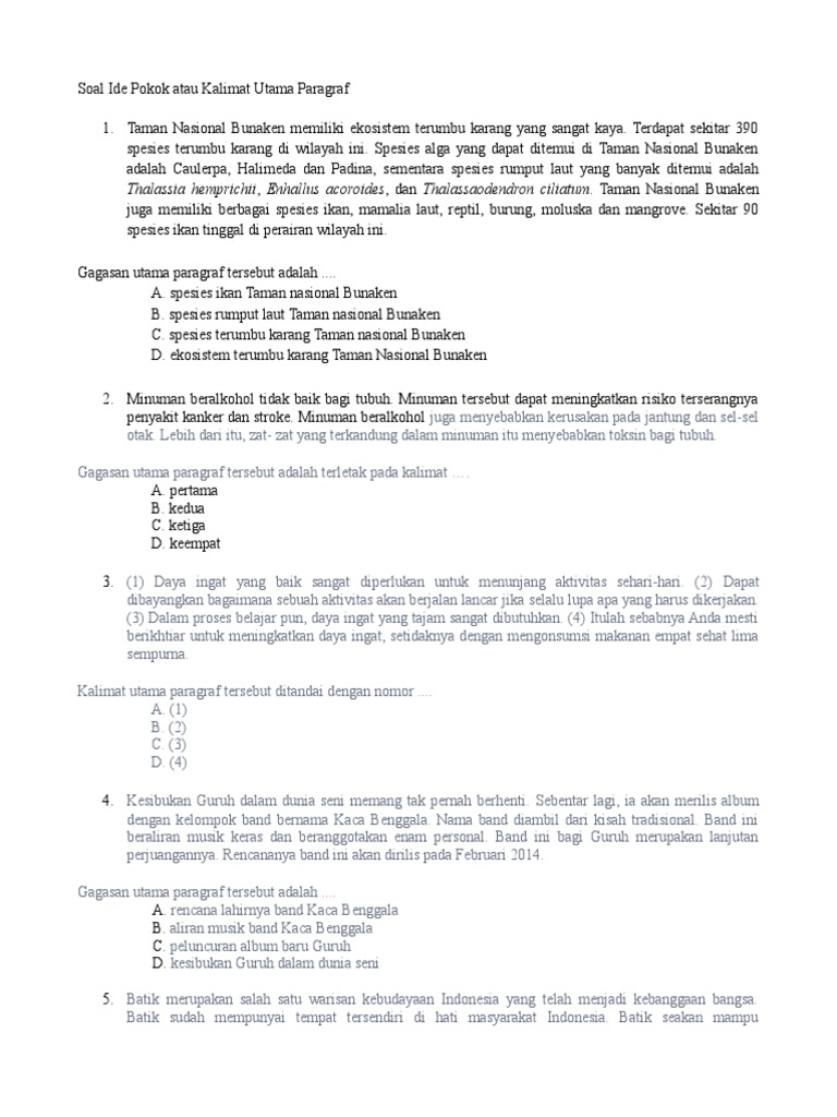 Soal Ide Pokok | PDF