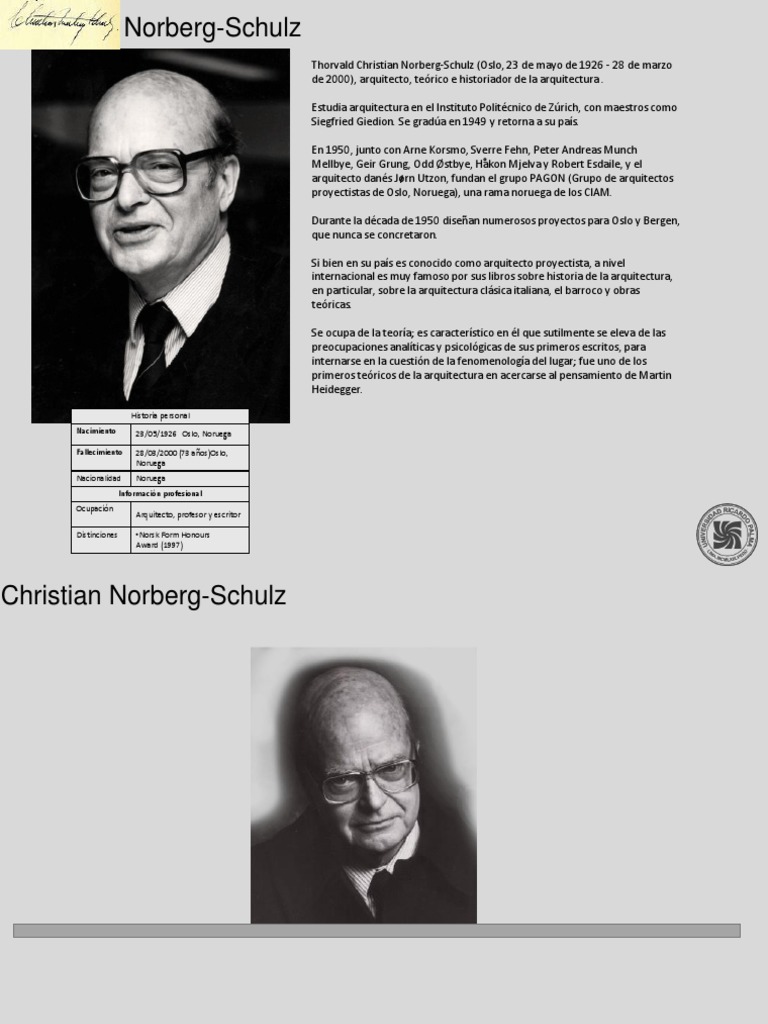 CHRISTIAN NORBERG-SCHULZ Arquitecto Noruego | PDF | Science | Ciencia ...