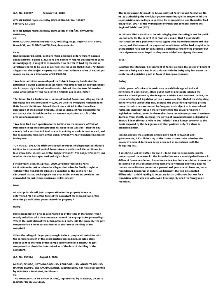 Rule 67 Digest | PDF | Eminent Domain | Government