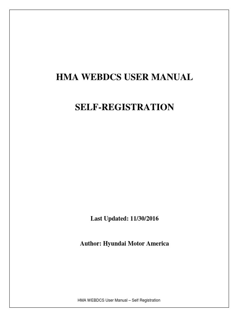 HMA WEBDCS User Manual Self Registration | PDF | Password | User ...