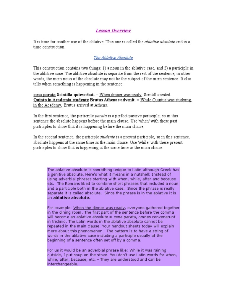 Understanding Ablative Absolute in Latin | PDF | Language Mechanics ...