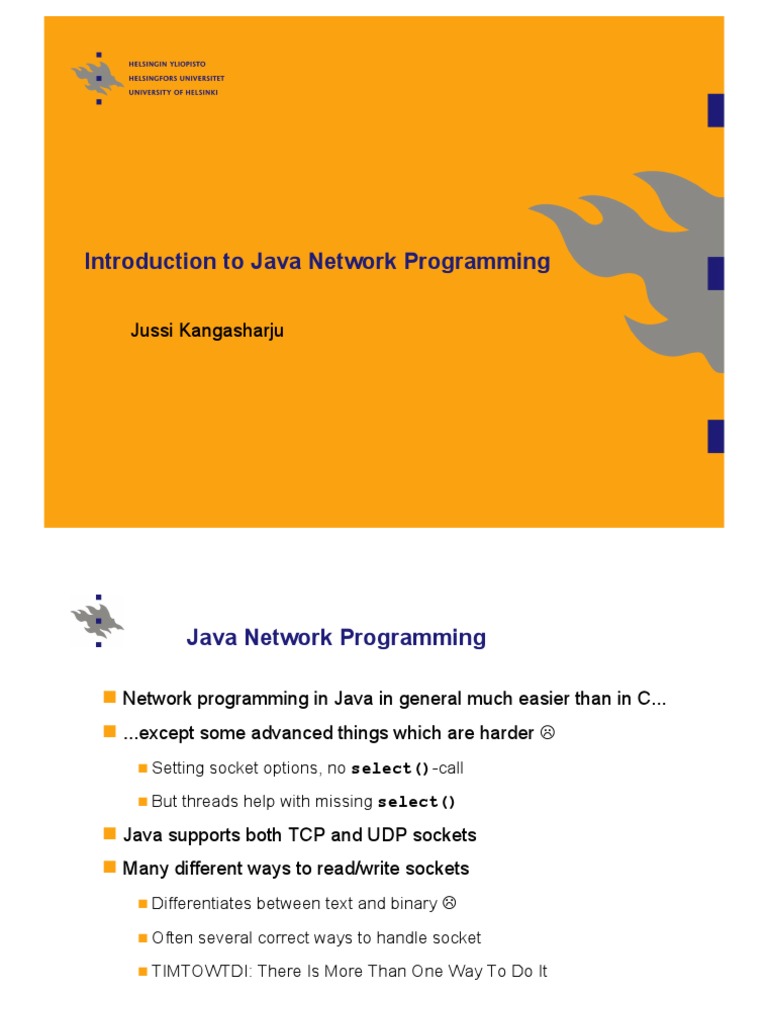 Introduction To Java Network Programming Jussi Kangasharju Pdf Network Socket Port