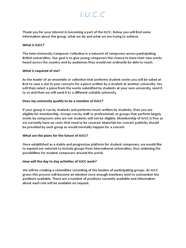 I U C C What Is IUCC PDF
