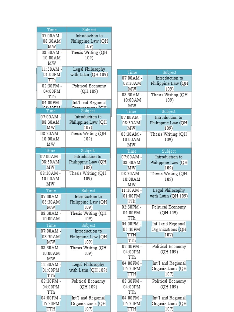 Schedules | PDF | Academia | Political Science