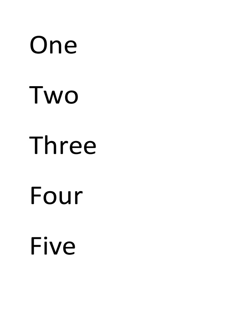 One Two Three Four Five | PDF