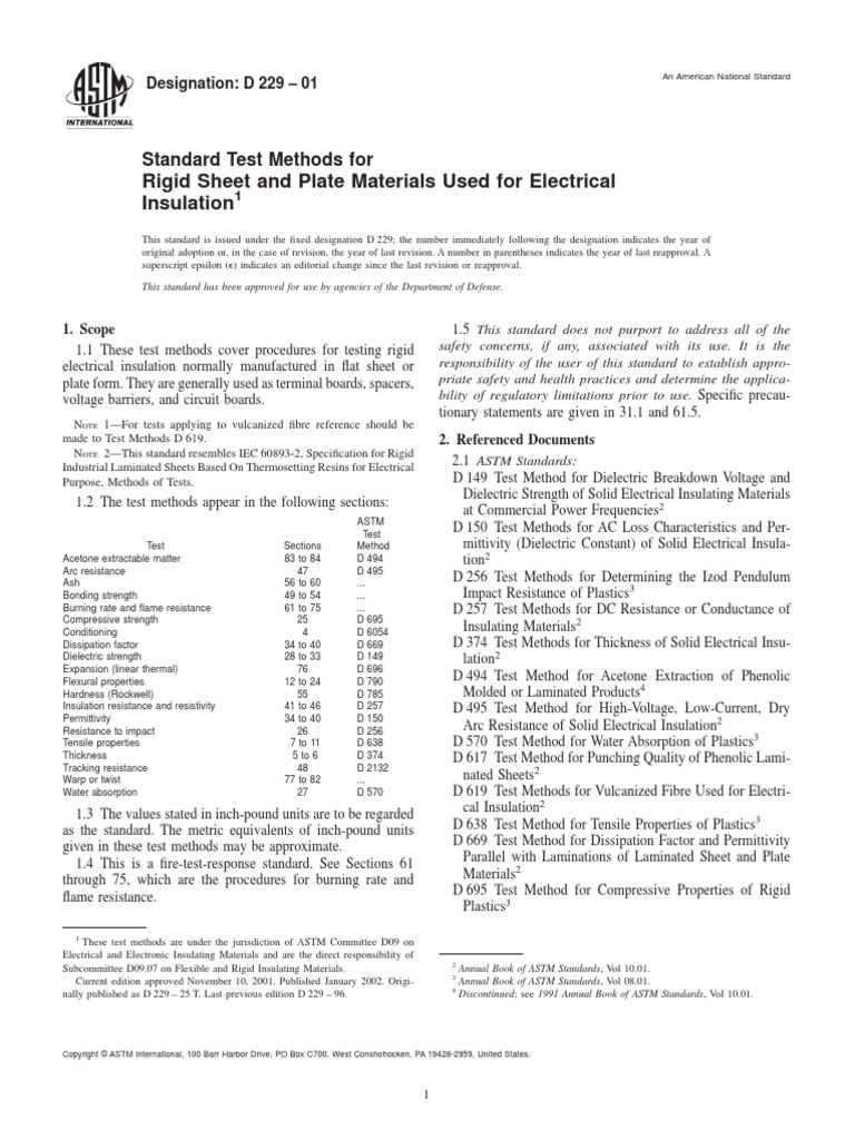 Astm D229 01 | PDF | Electrical Breakdown | Thermocouple