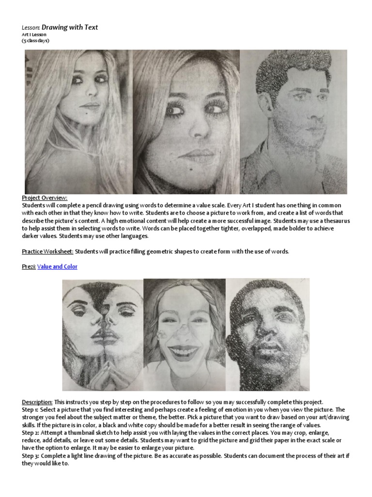Drawing With Text Assignment | PDF | Drawing | Communication Design