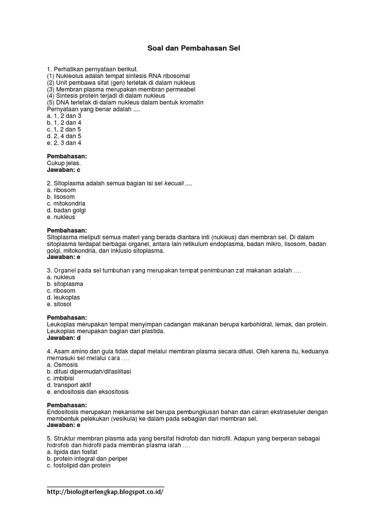 Soal Sel | PDF