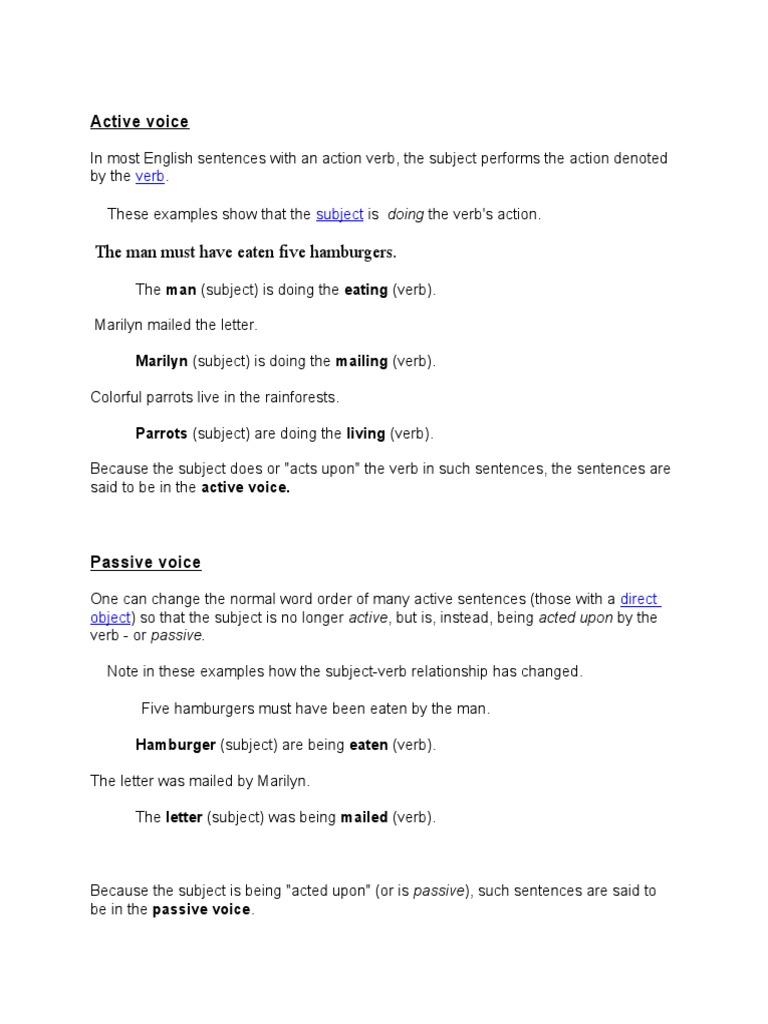 Active Voice | Verb | Syntax