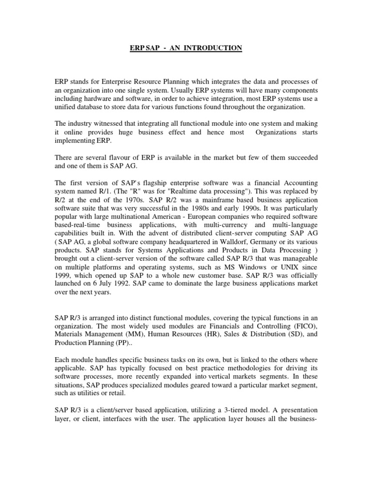 Erp Sap | PDF | Sap Se | Information Technology Management