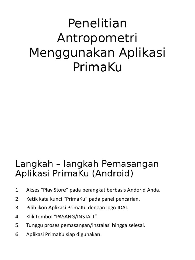 Langkah Menggunakan Aplikasi PrimaKu | PDF