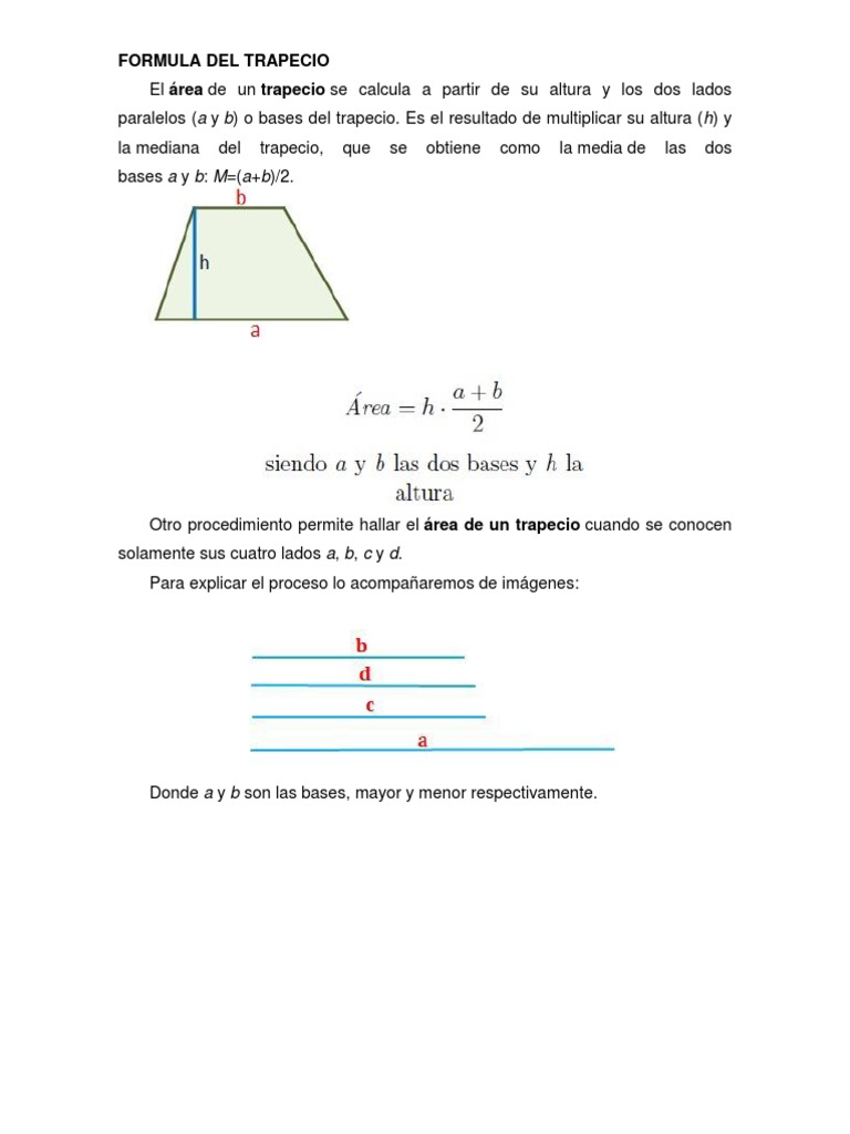 Formula Del Trapecio, Círculo, Poligono | PDF | Triángulo | Geometría