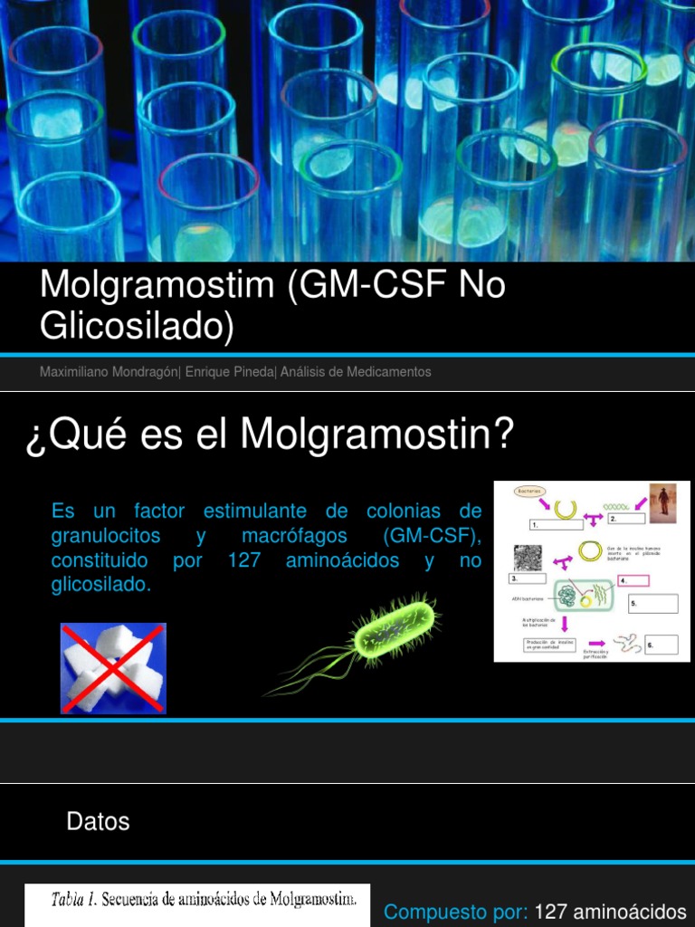 Molgramostim (GM-CSF No Glicosilado) | PDF | Péptido | Proteínas