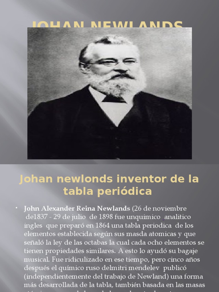 Johan Newlands | PDF | Tabla periódica | Ciencias fisicas