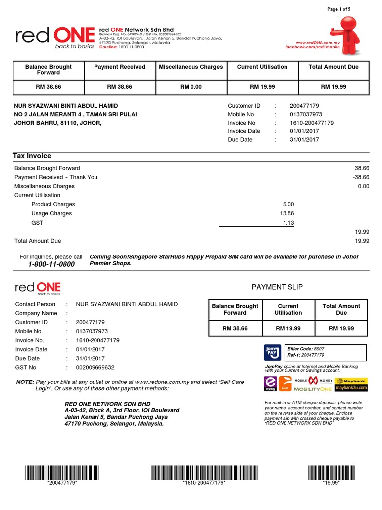 redONE | PDF | Invoice | Telecommunications