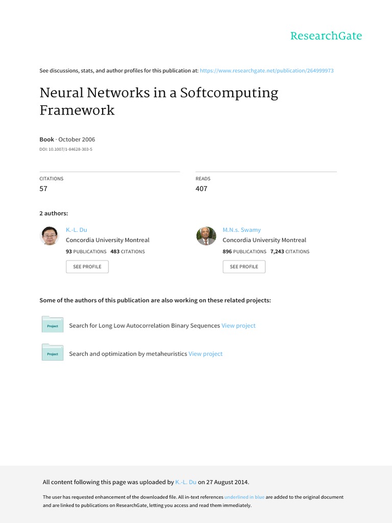 Neural Networks in A Softcomputing Framework | Download Free PDF | Artificial Neural Network ...